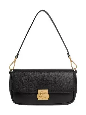 COCCINELLE C-me Lock Logo Shoulder Bag - Black