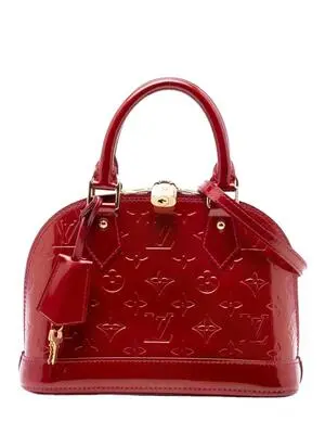 LOUIS VUITTON Monogram Vernis Alma Bb Satchel - Red