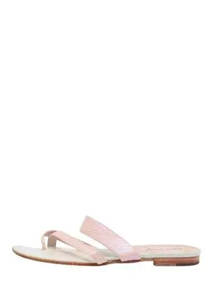Manolo Blahnik Susa Python Leather Flats - Pink