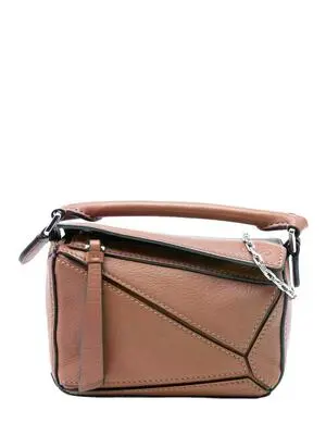 Loewe Nano Calfskin Puzzle Satchel - Brown