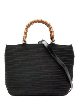 Gucci 20th Century Nylon Bamboo Satchel - Black
