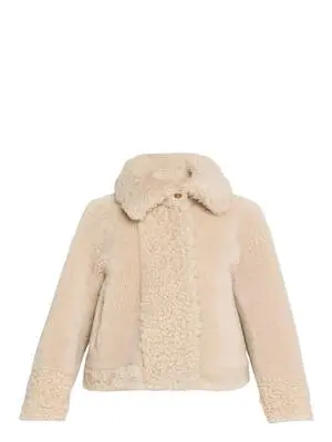 Moncler Gobain Shearling Jacket Light Beige