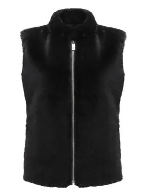 Gorski Lamb Shearling Vest With Loro Piana Wool - Black