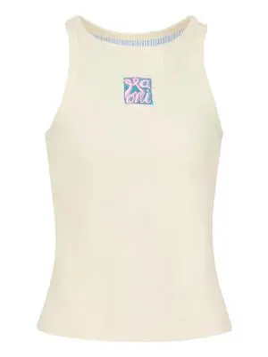 Marni Ribbed Embroidered Tank Top - Yellow
