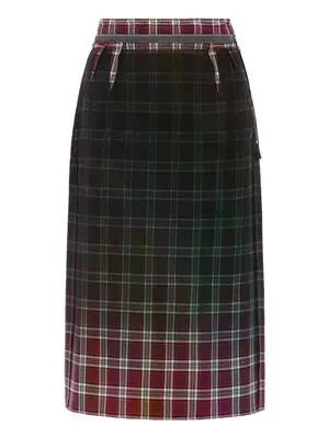 MAISON MARGIELA Tartan Midi Skirt - Red