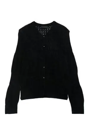 Liu Jo Button-front Open-knit Cardigan - Black