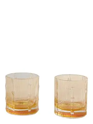 La DoubleJ Bamboo Crystal Tumblers Set Of Two - Yellow