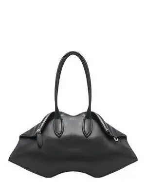 Alexander McQueen Leather Manta Top Handle Bag - Black