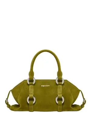 Alexander McQueen Small Suede Farringdon Top-handle Bag - Green