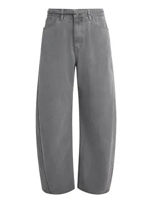 LE17SEPTEMBRE Garment-dyed Curved-leg Jeans - Grey