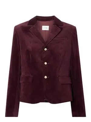 FRAME City Darted Velvet Blazer - Burgundy