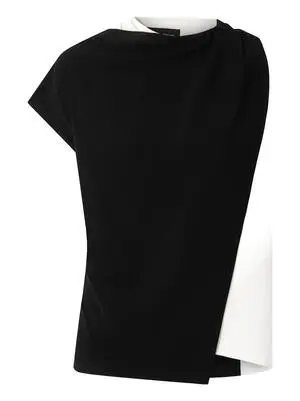 Proenza Schouler Elsa Asymmetric Crepe Top - Black