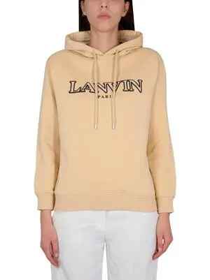 LANVIN Sweatshirt With Logo Embroidery - Beige