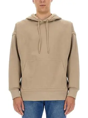 Helmut Lang Sweatshirt With Logo Embroidery - Beige