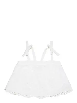 MAX&CO. Tie Detailed Cotton Top - White