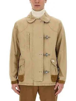 FAY Regular Fit Jacket With Four Hook Closure - Beige