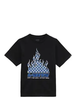 VANS Reflective Checkerboard Flame T-Shirt Black