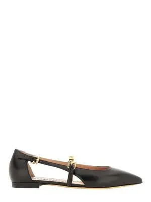 Moschino Leather Ballerinas - Black