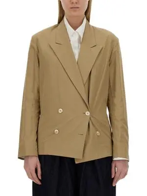 Dries Van Noten Double-Breasted Shirt Beige