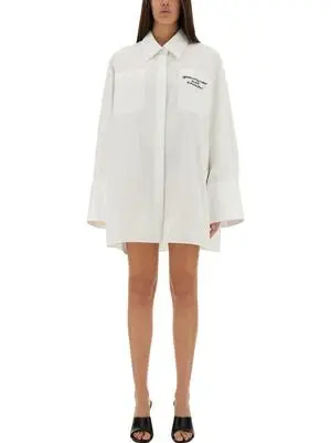 Off-White Oversized Poplin Shirt - White