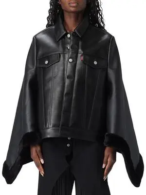 JUNYA WATANABE Junya Watanabe Black Leather Cape Jacket