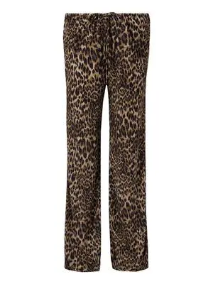 NILI LOTAN Adriel Leopard-print Wide-leg Pants - Animal Print