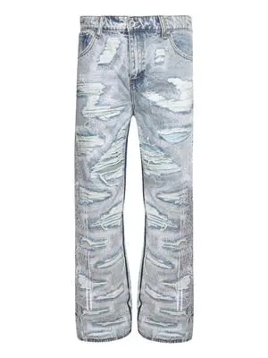 WHO DECIDES WAR BY EV BRAVADO Distressed Pocket Denim - Blue