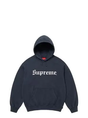 Supreme Washed Old English Hooded Sweatshirt - Blue