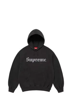 Supreme Washed Old English Hooded Sweatshirt - Black