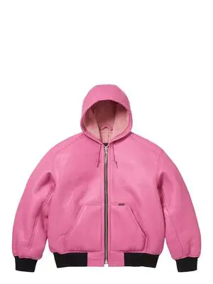 Supreme Shearling Hooded Work Jacket - Pink
