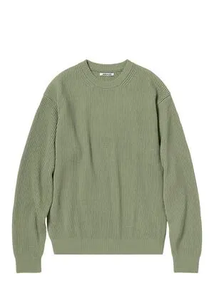 Auralee Super Fine Wool Rib Knitwear - Green