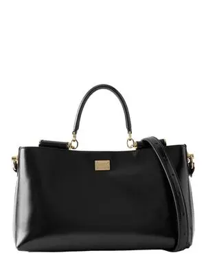 Dolce & Gabbana My Sicily Leather Shoulder Bag - Black