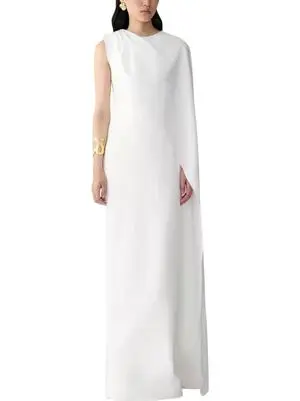 Carolina Herrera One-shoulder Draped Gown - White