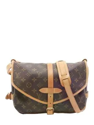 LOUIS VUITTON 1995 Saumur Monogram Shoulder Bag - Brown