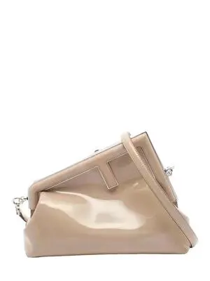 Fendi 2020s Small First Patent-leather Shoulder Bag - Neutrals