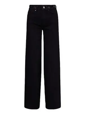 Paige Sasha Wide-leg Stretch-denim Jeans - Black Shadow