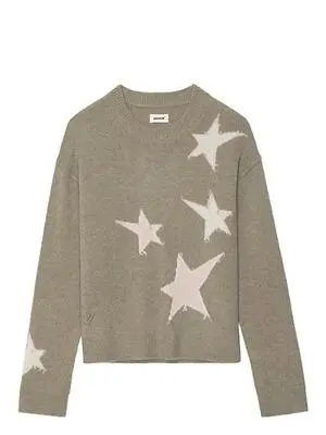 Zadig&Voltaire Star-motif Cashmere Jumper - Olive