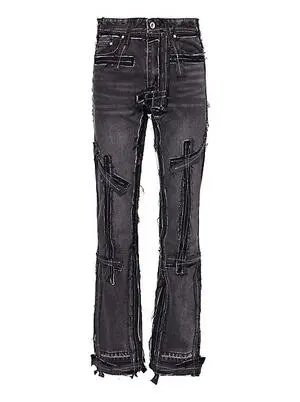 WHO DECIDES WAR BY EV BRAVADO Exposure Distressed Denim Jeans - Coal