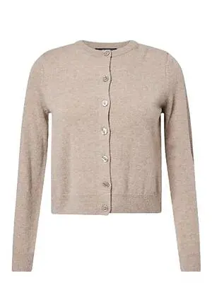 Max Mara Round-neck Wool And Cashmere Cardigan - Turtledove