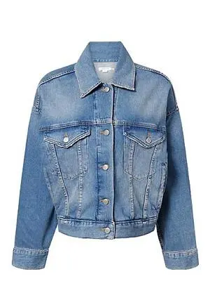 Good American Faded-wash Cropped Denim Trucker Jacket - Indigo1100