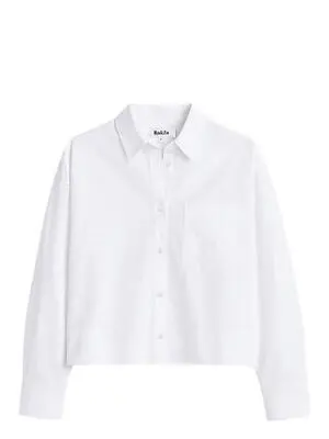 RO&ZO Cotton-poplin Cropped Shirt - White