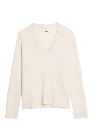 Zadig&Voltaire Cashmere V-neck Jumper - Eggshell