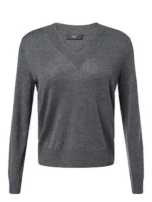 Max Mara V-neck Wool And Cashmere Jumper - Dark Grey