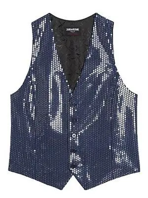 Zadig&Voltaire Sequin-embellished Waistcoat - Marine