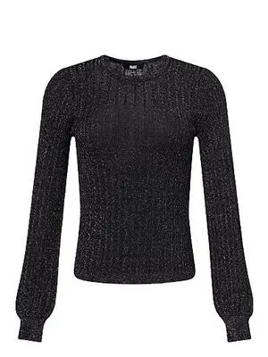 Paige Sparkle Stretch-rib Knitted Jumper - Black