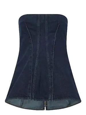 AGOLDE Lara Corset Denim Top - Night Sky (dk Blk Blue)