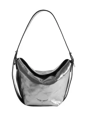 Zadig&Voltaire Metallic Leather Shoulder Bag - Gun