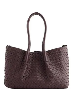 Bottega Veneta Pinacoteco Medium Leather Shoulder Bag - Dark Barolo-pick