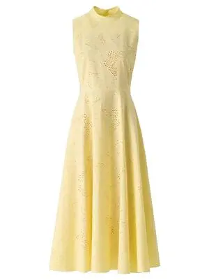Akris Butterfly Broderie Anglaise Sleeveless Midi Dress - Sun