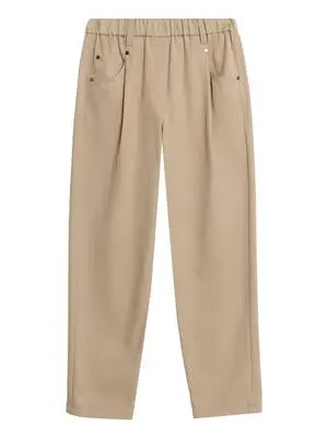 Brunello Cucinelli Baggy Cotton Poplin Pants - C8704 Blee